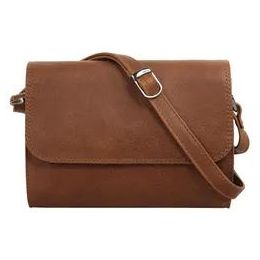 Umh&auml;ngetasche CLUTY, Damen, Gr. B/H/T: 20cm x 15cm x 6cm onesize, braun (cognac), Leder, Taschen Umh&auml;ngetasche, echt Leder