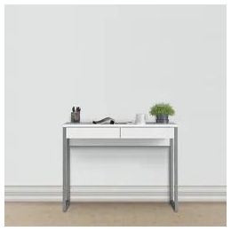 Schreibtisch Inosign "Function Plus", grau (wei&szlig;, grau), B:101,6cm H:72,6cm T:40cm, Tische, Schreibtisch, mit vielen Stauraumm&ouml;glichkeiten, zeitloses Design