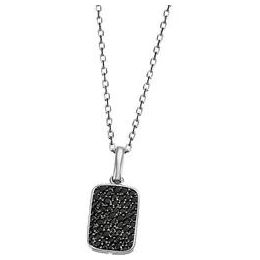 Kette mit Anh&auml;nger Firetti "Schmuck Geschenk Silber 925 Halsschmuck Halskette Ankerkette Pav&eacute;", silber (silberfarben, schwarz), Halsketten, Damen, Silber 925 (Sterlingsilber), L: 45 B: 1,2mm, mit Zirkonia (synth.), B:1,2mm