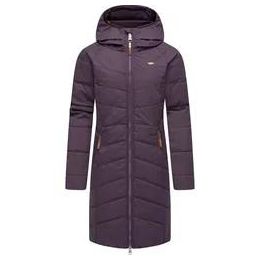 Steppmantel Ragwear "Dizzie Coat", Damen, Gr. S (36), lila (dunkellila), Au&szlig;enmaterial: 100% Polyester. Innenfutter: 100% Polyester. Wattierung: 100% Polyester, normal ca. Mitte Oberschenkel, hoch geschlossener Ausschnitt, &Auml;rmel ohne &Auml;rmelschlitz Strickb&uuml;ndchen, M&auml;ntel Steppmantel, Wasserdichter Winterparka mit gef&uuml;tterter Kapuze