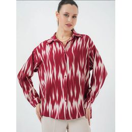 Bigdart Bluse Damen Gr&ouml;&szlig;e XL weinrot / wei&szlig;
