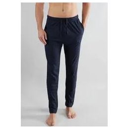 Pyjamahose Tom Tailor "Cansas", Herren, Gr. 50 (M), N-Gr, blau (blau, dunkel, uni), Single Jersey, Obermaterial: 100% Baumwolle, unifarben, Basic lang, Hosen Pyjamahose, Bindeband, Seitentaschen, schmaler Fit, bequem, weich, atmungsaktiv