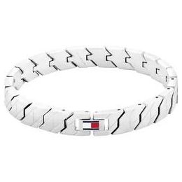 Armband Tommy Hilfiger "LARS", wei&szlig; (edelstahlfarben, blau, rot, wei&szlig;), Armb&auml;nder, Damen, 19cm, Edelstahl, Armband, mit Emaille