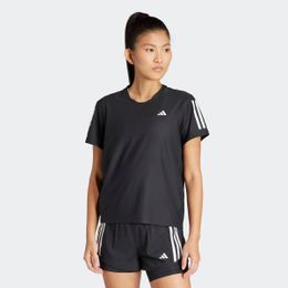 Laufshirt adidas Performance "OTR B TEE", Damen, Gr. M, schwarz, Obermaterial: 86% Polyester, 14% Elasthan, clean, normal, Rundhals, Shirts