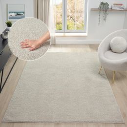 Teppich OTTO HOME "Lisam", creme, B:80cm H:15mm L:150cm, Kunstfaser, Teppiche, meliert, uni, Wohnzimmer, Schlafzimmer