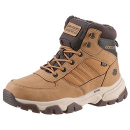 Winterboots Dockers by Gerli, Damen, Gr. 43, braun (camel), Lederimitat, Textil, Schuhe, Boots, Freizeitstiefel mit DOCK-Tex