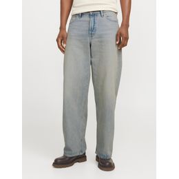 Jack & Jones Relax-fit-Jeans JACK & JONES "JJIDAVE JJCOOPER AM 368/868/888 NOOS", Herren, Gr. 32, L&auml;nge 32, blau (blau denim), Denim/Jeans, Obermaterial: 100% Baumwolle, Abriebeffekte, weit kn&ouml;chellang, Jeans