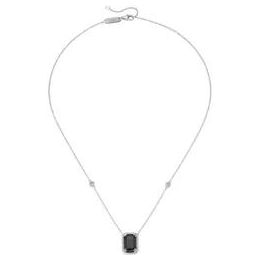 Collier "mit Zirkonia und grauem Kristallstein, Silber 925", grau, Giorgio Martello MILANO, Halsketten, Damen, 45cm, Silber 925 (Sterlingsilber), Collier