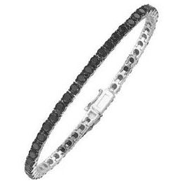 Armband "mit schwarzen Zirkonia, Silber 925", schwarz, Giorgio Martello MILANO, Armb&auml;nder, Damen, 18,5cm, Silber 925 (Sterlingsilber), Armband
