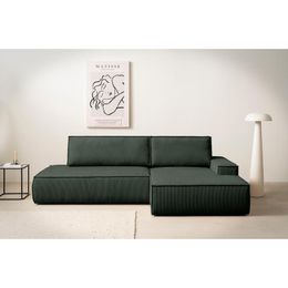 Home Affaire Ecksofa »SHERWOOD, Schlafsofa in L-Form offen (275cm), Cord, Leinenoptik« Schlaffunktion und Bettkasten, Kedernaht, hoher Sitz- &...