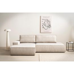 Home Affaire Ecksofa »SHERWOOD, Schlafsofa in L-Form offen (275cm), Cord, Leinenoptik« Schlaffunktion und Bettkasten, Kedernaht, hoher Sitz- &...