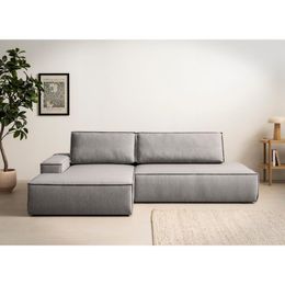 Home Affaire Ecksofa »SHERWOOD, Schlafsofa in L-Form offen (275cm), Cord, Leinenoptik« Schlaffunktion und Bettkasten, Kedernaht, hoher Sitz- &...