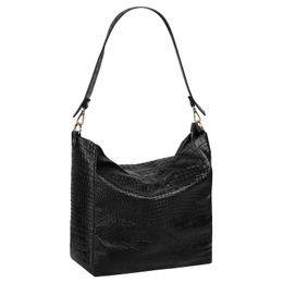 Samantha Look Damen Shopper echt Leder, Made in Italy schwarz
