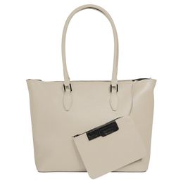 CLUTY Damen Shopper echt Leder, Made in Italy beige