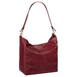 Samantha Look Damen Shopper echt Leder, Made in Italy rot