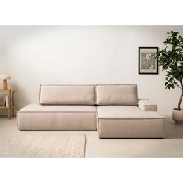 Home Affaire Ecksofa »SHERWOOD, Schlafsofa in L-Form offen (275cm), Cord, Leinenoptik« Schlaffunktion und Bettkasten, Kedernaht, hoher Sitz- &...