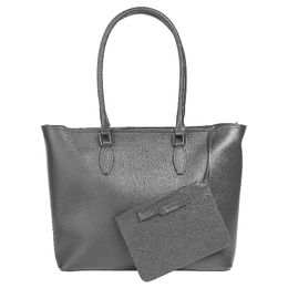 CLUTY Damen Shopper echt Leder, Made in Italy schwarz