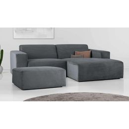 Inosign Ecksofa »Koa, 228cm, L-Form, Modulsofa, Webstoff, Cord, Struktur, Chenille« Designsofa, Set, Hocker inklusive, weicher Lounge-Sitzkomfort...