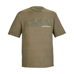 Killtec T-Shirt &raquo;MN TSHRT C&laquo; Schnelltrocknendes Herren T-Shirt mit Berg-Print und Melange-Optik olivgr&uuml;n XL XL Herren Funktions T-Shirt
