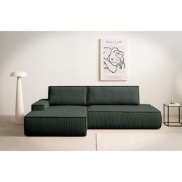 Home Affaire Ecksofa »SHERWOOD, Schlafsofa in L-Form offen (275cm), Cord, Leinenoptik« Schlaffunktion und Bettkasten, Kedernaht, hoher Sitz- &...