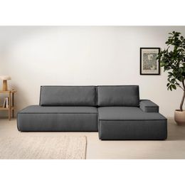 Home Affaire Ecksofa »SHERWOOD, Schlafsofa in L-Form offen (275cm), Cord, Leinenoptik« Schlaffunktion und Bettkasten, Kedernaht, hoher Sitz- &...