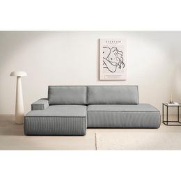 Home Affaire Ecksofa »SHERWOOD, Schlafsofa in L-Form offen (275cm), Cord, Leinenoptik« Schlaffunktion und Bettkasten, Kedernaht, hoher Sitz- &...