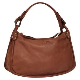 Samantha Look Damen Henkeltasche echt Leder, Made in Italy braun