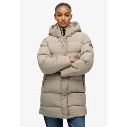 Superdry Steppjacke »HOODED SPORTS PUFFER MID JKT« mitKapuze Winter Twig Beige M M Moderne Pufferjacke von Superdry