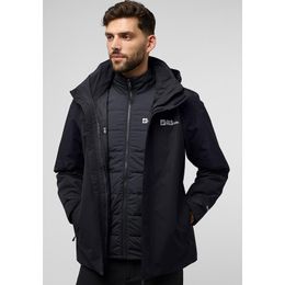 Jack Wolfskin 3-in-1-Funktionsjacke »ROMBERG 3IN1 JKT M« mitKapuze black XL (54/56) XL (54/56) Vorgeformte Ellenbogen