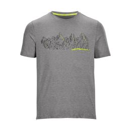 Killtec T-Shirt &raquo;MN TSHRT C&laquo; Schnelltrocknendes Herren T-Shirt mit Berg-Print und Melange-Optik grau M M Herren Funktions T-Shirt