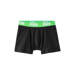 Puma Boxer Packung, 2er-Pack, mit Logo Webbund grau-blau, schwarz-grün 122/128 122/128 Jungenunterhose von Puma
