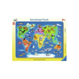Ravensburger 30tlg. Rahmenpuzzle "Weltkarte mit Tieren" - ab 4 Jahren - 10% | Gesellschaftsspiele