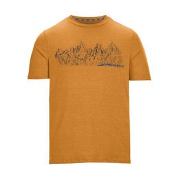 Killtec T-Shirt &raquo;MN TSHRT C&laquo; Schnelltrocknendes Herren T-Shirt mit Berg-Print und Melange-Optik altgoldfarben XL XL Herren Funktions T-Shirt