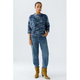 Oui Pullover in Blau/ Schwarz - 71% | Gr&ouml;&szlig;e 46 | Damen-pullover-cardigans