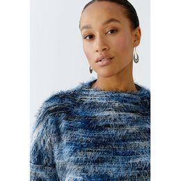 Oui Pullover in Blau/ Schwarz - 62% | Gr&ouml;&szlig;e 38 | Damen-pullover-cardigans