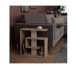 Scandinavia Concept Beistelltisch "Saly" in Weiß/ Eiche-Sonoma - (B)55 x (H)57 x (T)20 cm - 62% | Tische