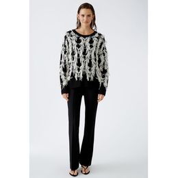 Oui Pullover in Schwarz/ Creme - 70% | Gr&ouml;&szlig;e 36 | Damen-pullover-cardigans