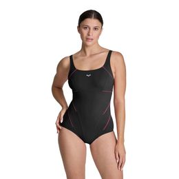 arena Shape-Badeanzug in Schwarz/ Pink - 50% | Größe 40 | Damen-bademode