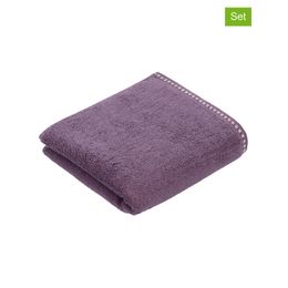 Vossen 3er-Set: Waschhandschuhe "Isa" in Lila - 75% | Größe 22x16 cm | Badtextilien