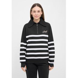 Bench Sweatshirt "Foy" in Schwarz/ Wei&szlig; - 61% | Gr&ouml;&szlig;e 38 | Damen-sweatshirts-jacken