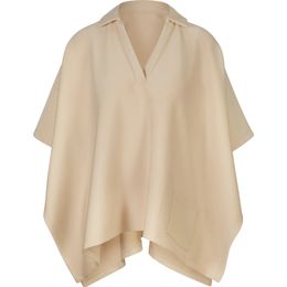 CR&Eacute;ATION L Damen Shirt im 2-in-1-Look mit Poncho sand Gr&ouml;&szlig;e 36-40