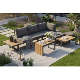 Riess Ambiente Wetterfestes Gartenmöbel Set IBIZA MODULAR LOUNGE 250cm anthrazit Aluminium inkl. Sitzpolster Riess-Ambiente Skandinavisch