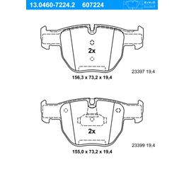 ATE Bremsbelagsatz, Scheibenbremse vorne rechts links für LAND ROVER SFC000010 SFC500050 13.0460-7224.2