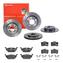 Brembo Bremsensatz-Vorn und hinten Bremsensatz, Scheibenbremse vorne rechts links innenbel&uuml;ftet 230mm f&uuml;r SKODA VW BRILLIANCE SEAT PEUGEOT (FAW) (SVW)