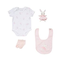 Rock a Bye Baby Boutique Set 'Ballerina Hase' Größe 56/62 rosa / weiß