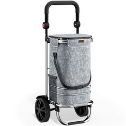 Monzana Einkaufstrolley Grau Alu 56L 31x24x54cm