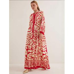 Bigdart Kleid Damen Größe 40 creme / rot Winterkleid