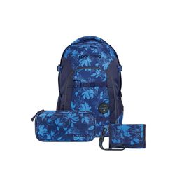 Coocazoo Schulrucksack-Set JOKER Tropical Night Geldbörse in Blau | Gr.: onesize