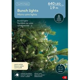Lumineo Lichterb&uuml;ndel BUNCH LIGHTS 640 LED 1,9 m, Silberdraht in warm wei&szlig; | Gr.: onesize
