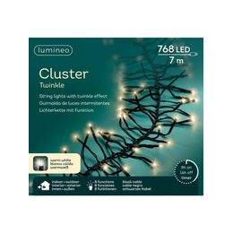 Lumineo Lichterkette CLUSTER TWINKLE 768 LED 7 m, schwarzes Kabel in warm weiß | Gr.: onesize
